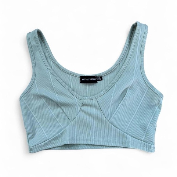 PrettyLittleThing | Tops | Prettylittlething Sage Ribbed Crop Top ...